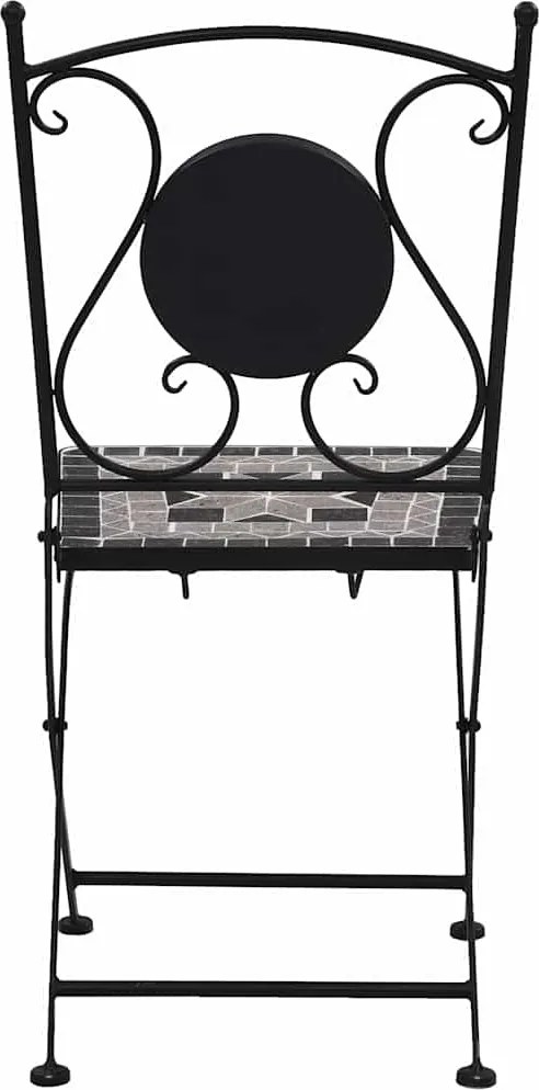 3dílný mozaikový bistro set keramický šedý 279690