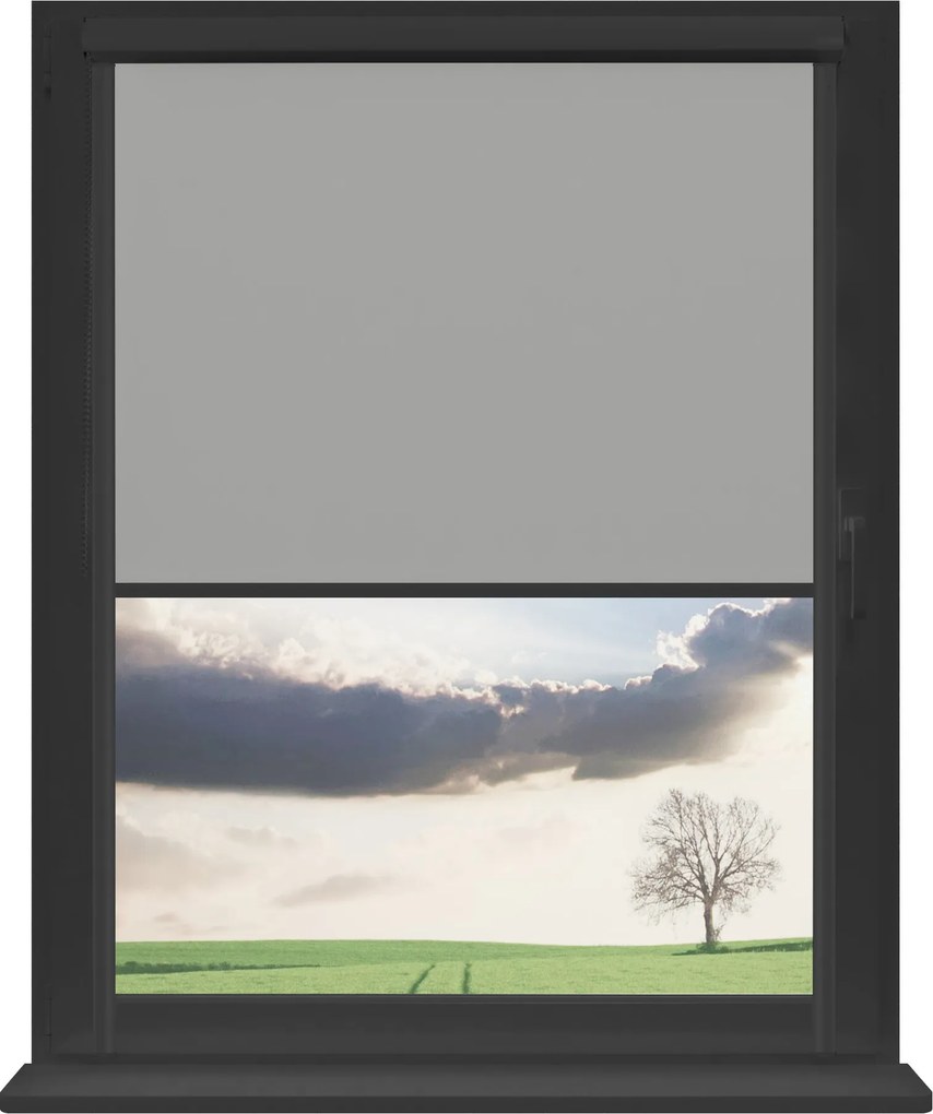 Dekodum Zatemňovací roleta v antracitové kazetě, barva látky Grey Šířka (cm): 147, Výška (cm): Standardní (do 150 cm), Strana mechanismu: Levá