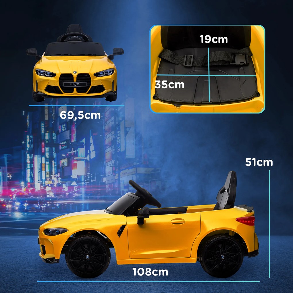 Dětské elektroauto AIYAPLAY 12V s dálkovým ovládáním 2.4G, zavěšením, měkkým startem, MP3, USB, LED světly, klaksonem, rychlostí 3-5 km/h, pro děti 3…