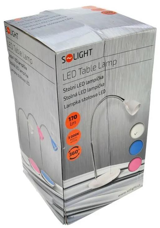 SOLIGHT LED stolní lampička 2,5W/3000K/170Lm, bílá