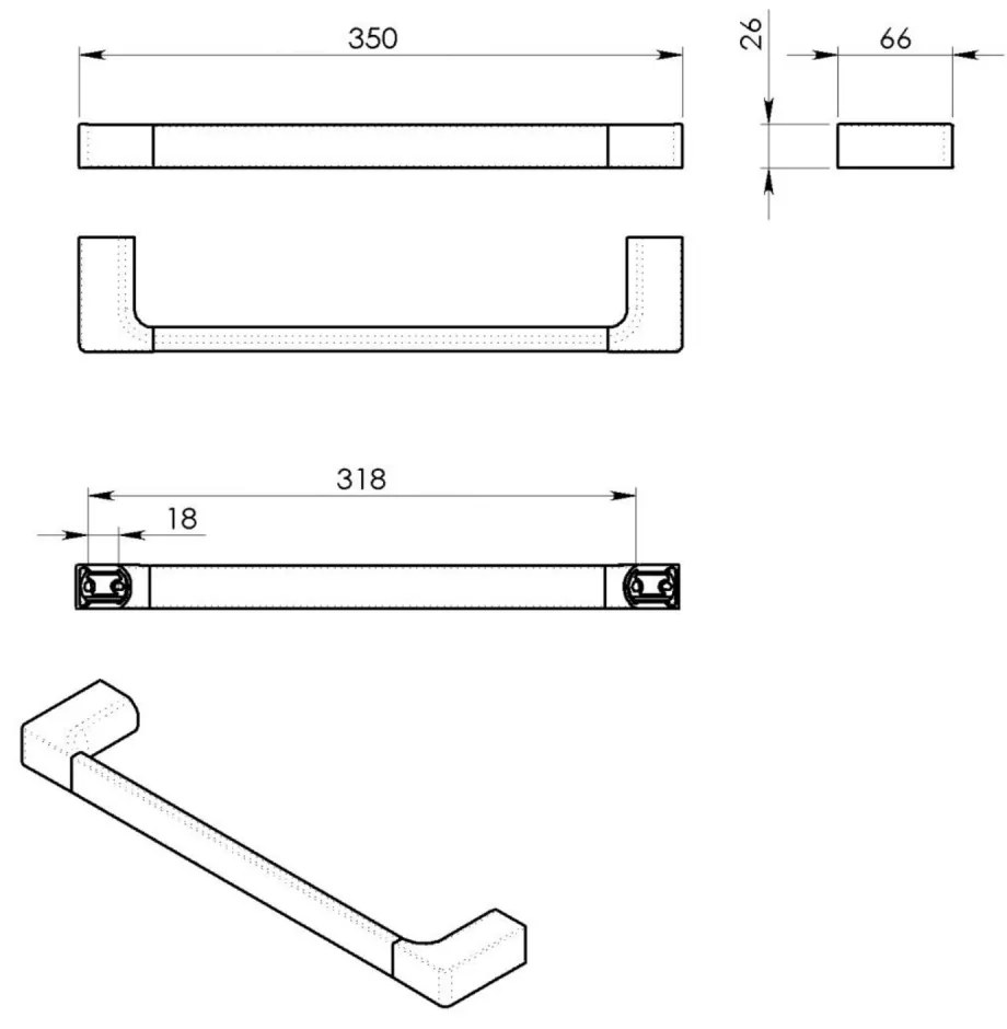 Gedy PIRENEI držák ručníků 350x66mm, zlato PI213587