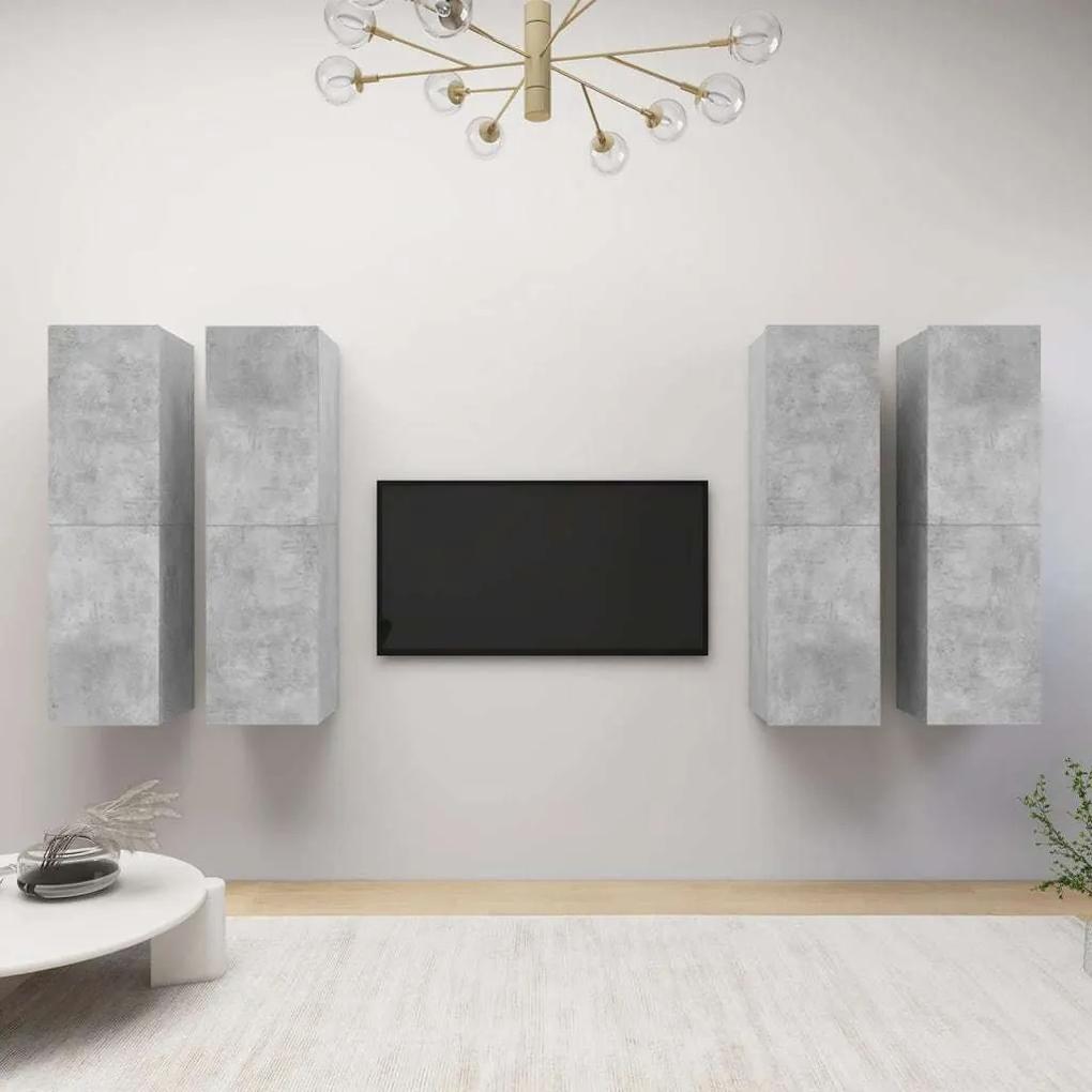vidaXL TV skříňky 4 ks 30,5 x 30 x 110 cm kompozitní dřevo [3079162] Barva: šedá sonoma