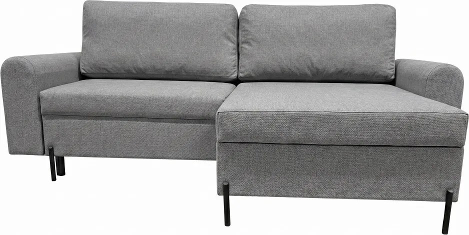 Rohová rozkládací sedací souprava do L PORTINE, 245 cm, s úložným prostorem Roh pohovky: Pravý roh, Barva látky Sawana: Perlová (Sawana 84)