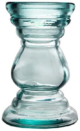 San Miguel VIDRIOS SAN MIGUEL !RECYCLED GLASS! Svícen z recyklovaného skla, "PARTY LIGHT", v.19,5 cm, průhledná (DOPRODEJ POSLEDNÍCH KOUSKŮ)