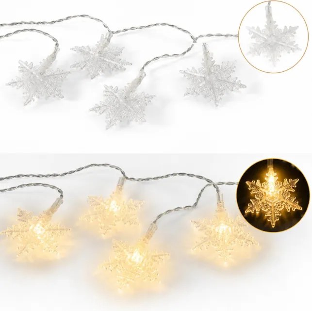 Vánoční LED závěs se sněhovými vločkami 95 LED