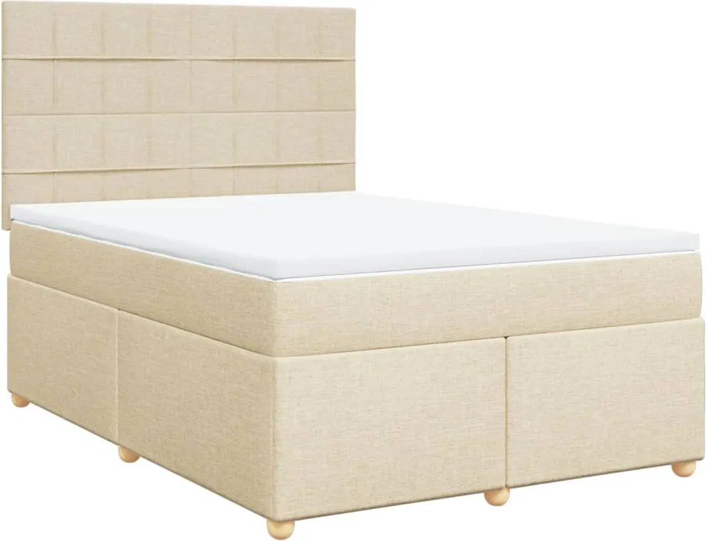 Box spring postel s matrací krémová 140x200 cm textil 3293608