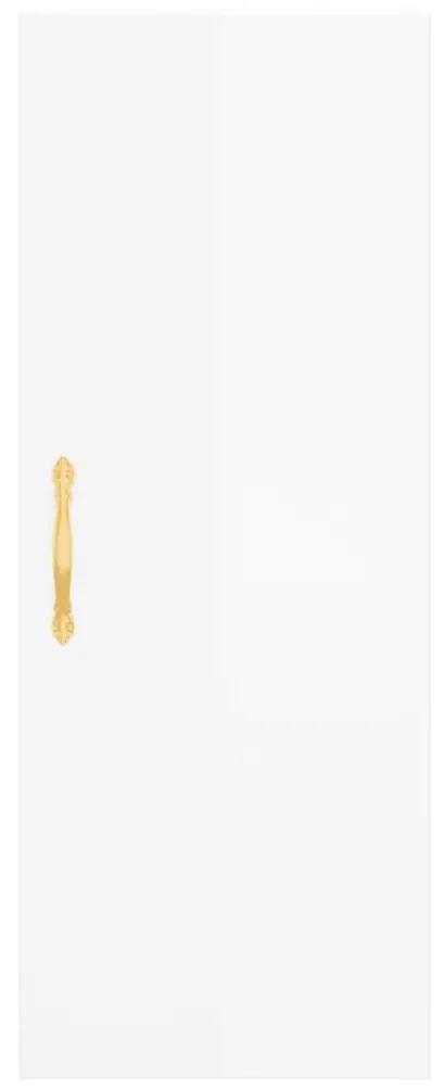 Skříň highboard bílá s vysokým leskem 34,5x34x180 cm kompozit,  3198835