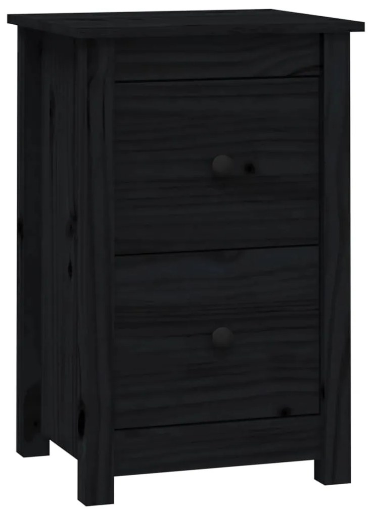 820954 vidaXL Noční stolek Černá 40 x 35 x 61,5 cm masivní borové dřevo