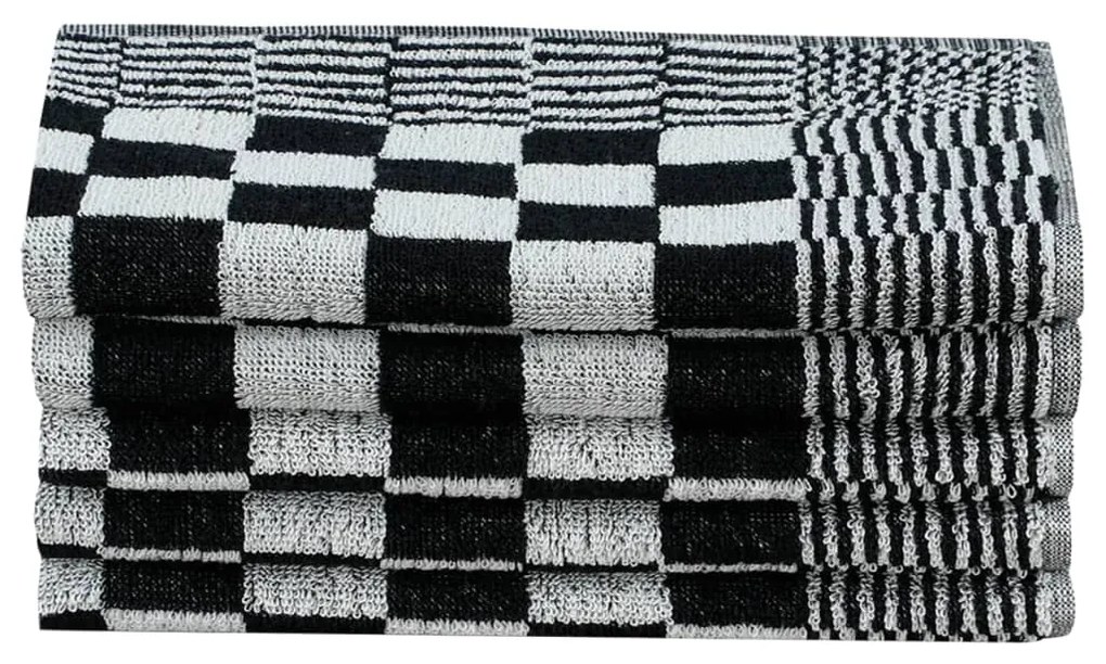 Kuchyňské utěrky 20 ks černé a bílé bavlna,  136292