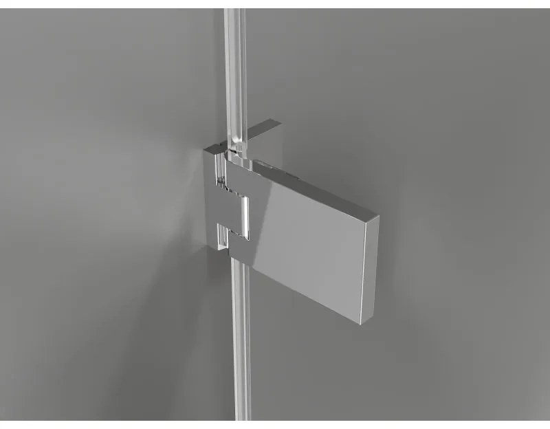 Mexen Lunar-F L skládací sprchový kout pravý 100 x 80 cm, 8mm čiré sklo, chromový profil, 836L-100-080-01-00-P
