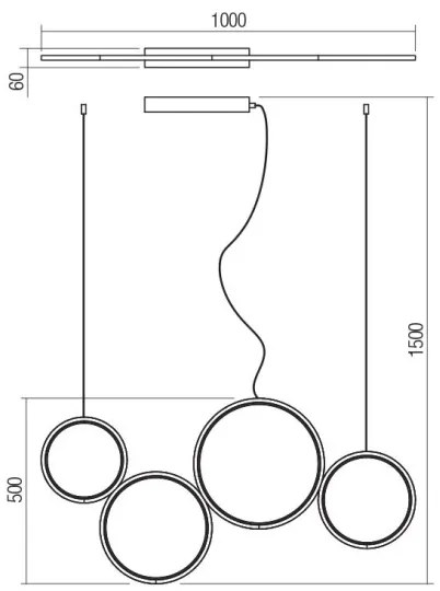 Redo 01-3384 - LED Stmívatelný lustr na lanku ATHENA LED/40W/230V CRI98 černá