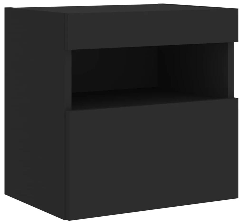 5dílná obývací stěna s LED osvětlením černá kompozitní dřevo - Default Title