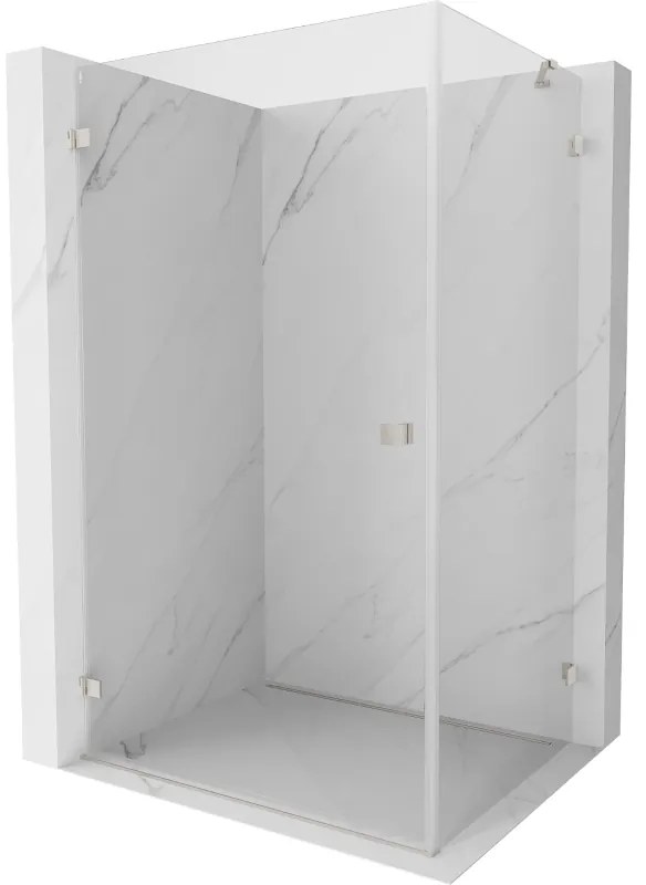 Mexen Lunar-B, sklápěcí sprchový kout levý 95 x 80 cm, 8mm čiré sklo, ocelový profil, 832-095-080-97-00-L