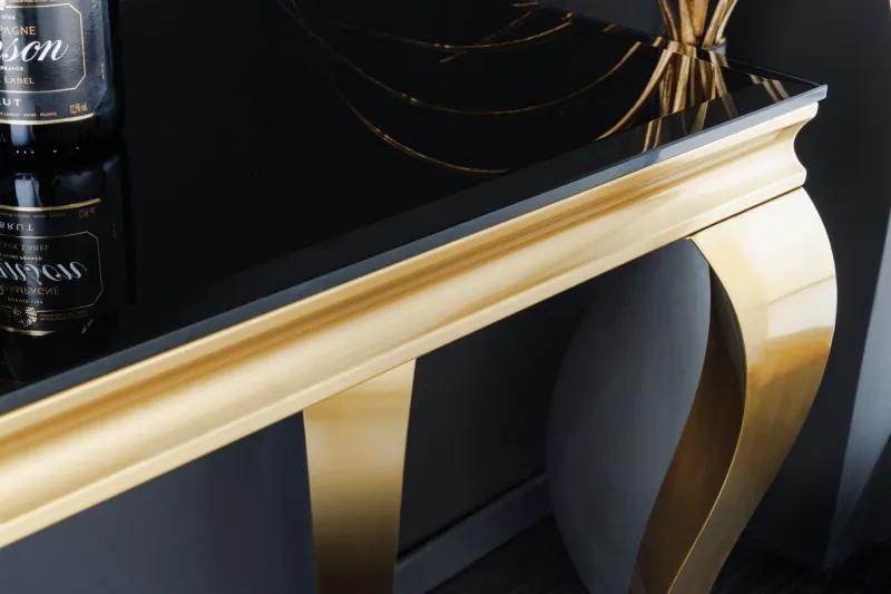 Konzole Moderní barokní 140cm černý zlatý opál/ 42314