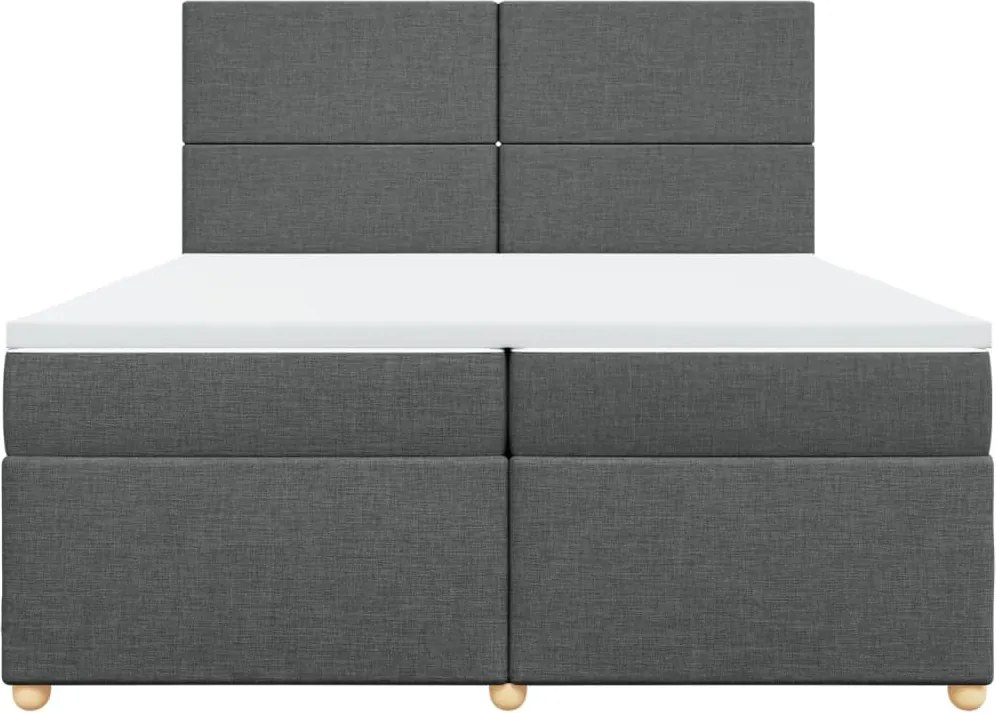 Box spring postel s matrací tmavě šedá 200x200 cm textil 3293681