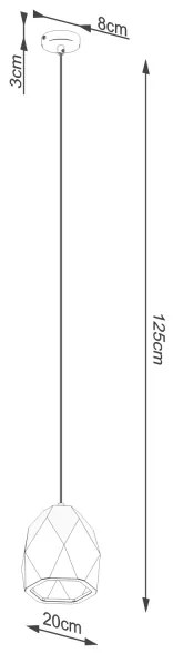 Sollux SL.1251 - Lustr na lanku MINT 1xE27/15W/230V keramika