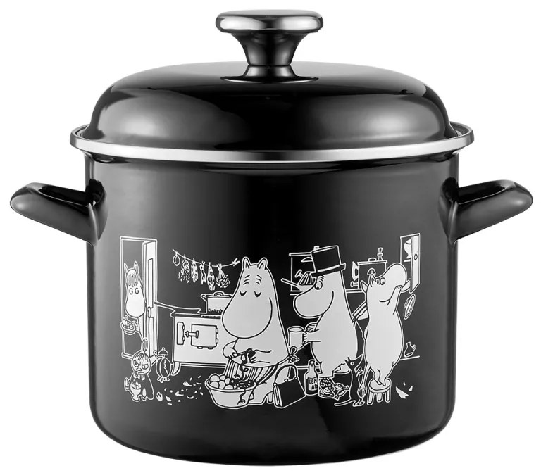 Hrnec Moomins in the Kitchen 3,5l, černo-bílý