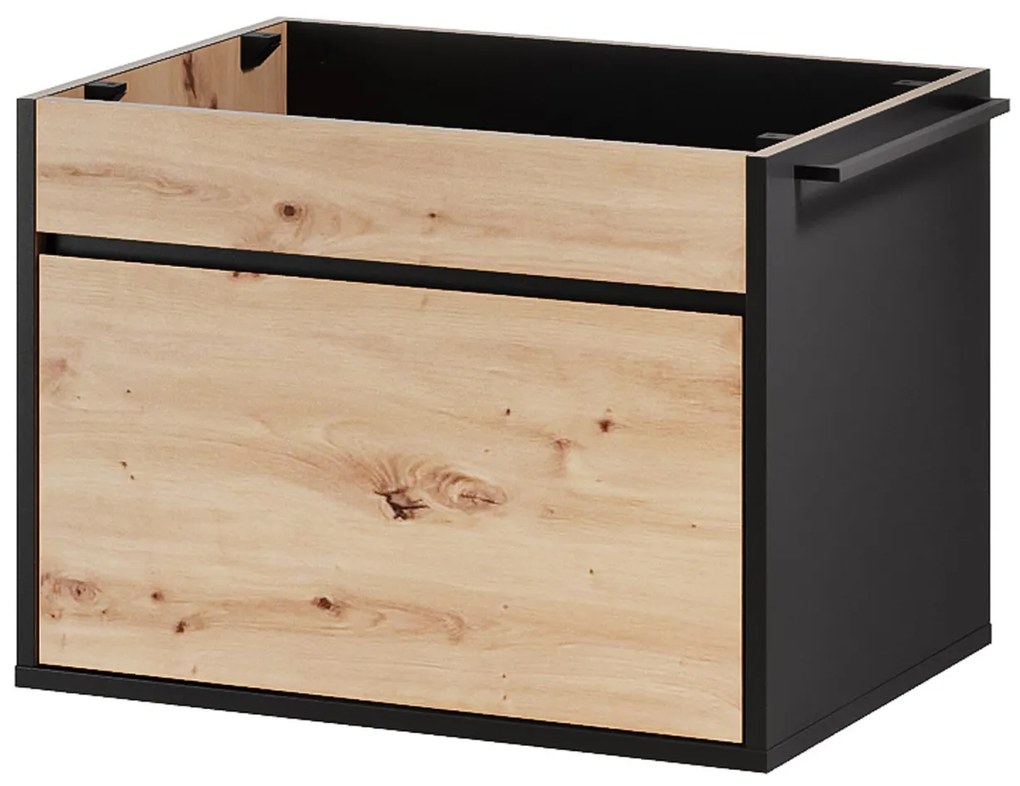 Závěsná skříňka pod umyvadlo Mossa 56 60 cm dub Artisan/černá