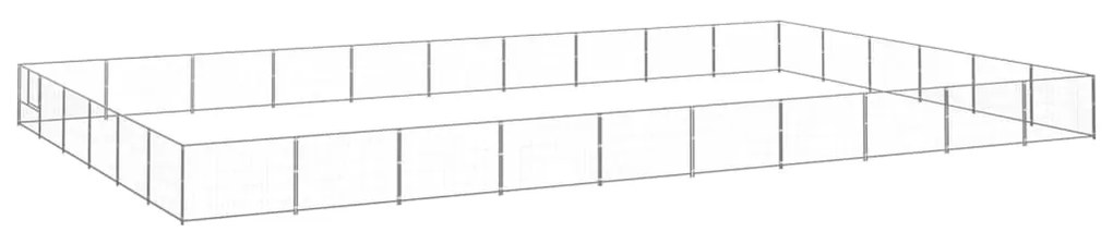 vidaXL Psí kotec stříbrný 60 m² ocel