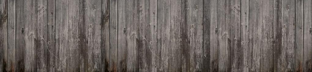 DIMEX | Fototapeta do kuchyně Staré dřevěné lamely KI-260-289 | 260 x 60 cm | hnědá, šedá