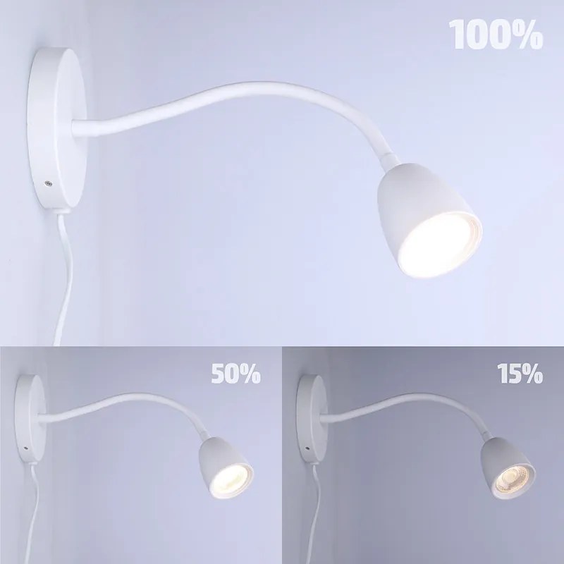 Solight LED nástěnná lampička, stmívatelná, 4W, 280lm, 3000K, bílá
