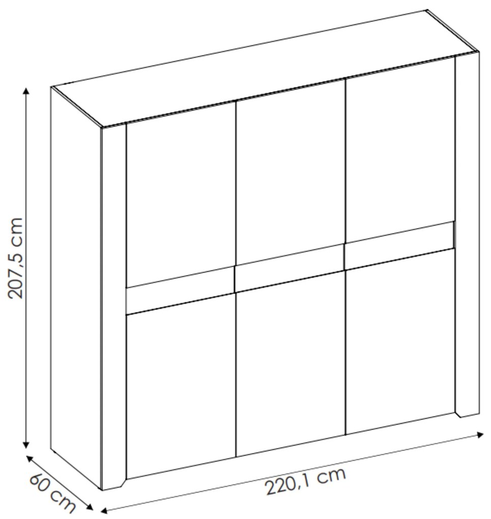 Sconto Šatní skříň ANGEL 22 dub craft bílý