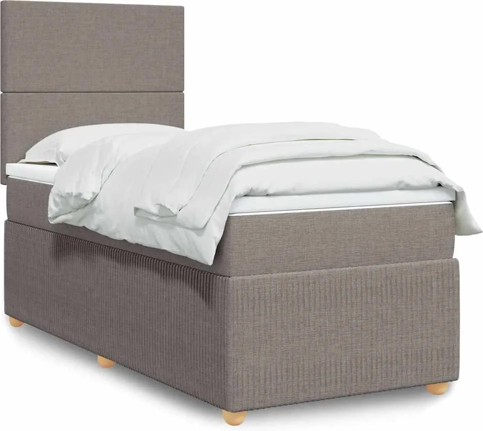 Box spring postel s matrací taupe 100 x 200 cm textil 3291964