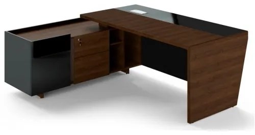 Rohový psací stůl TRIVEX - 200x180 cm - dub Charleston/černá - levý - 3D5290