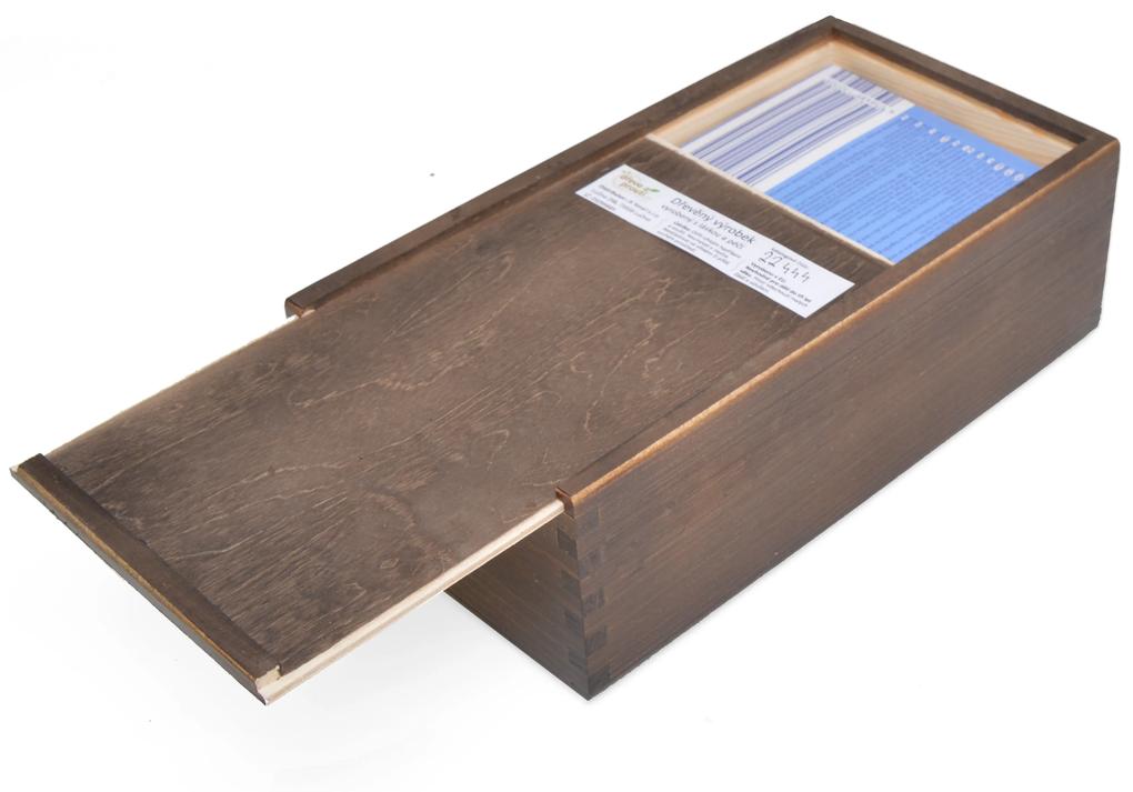 Dřevěná krabička na papírové kapesníky, tmavě hnědá s výsuvným dnem - 2. jakost