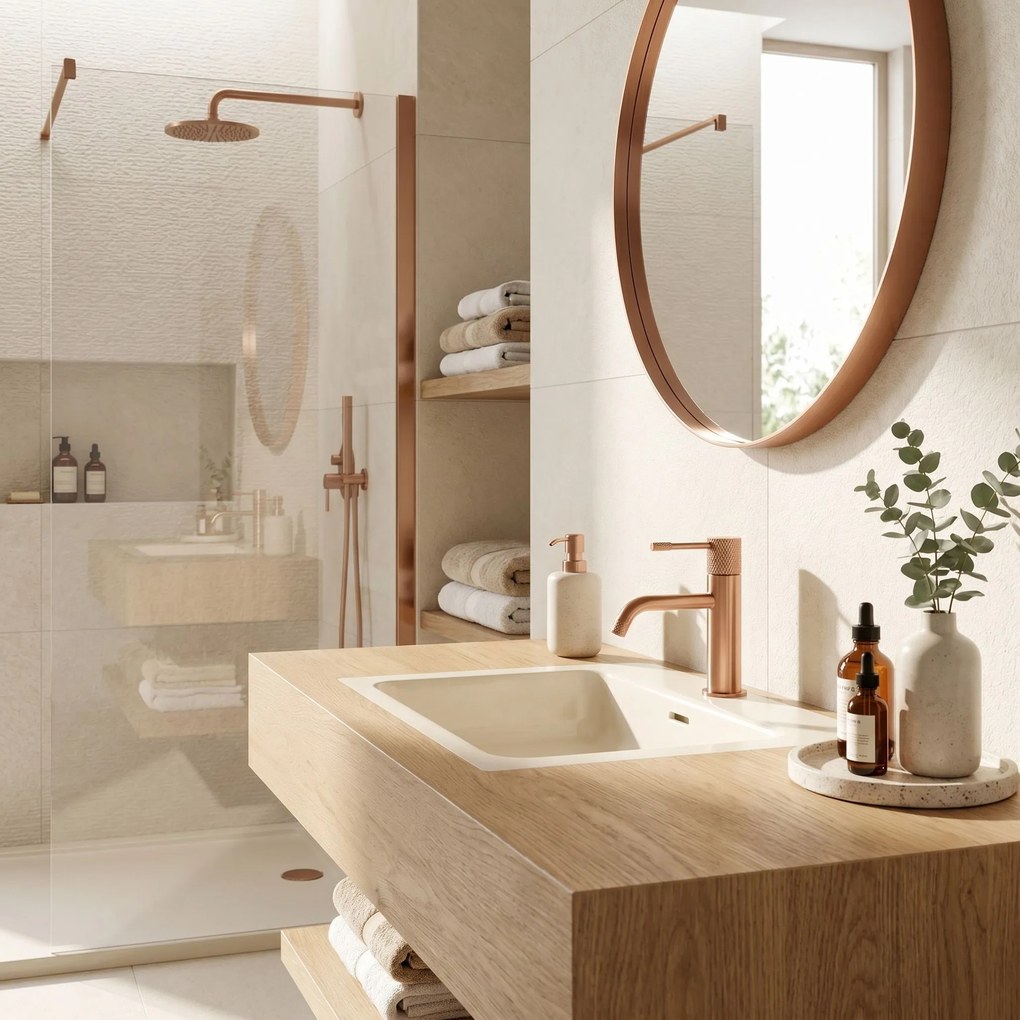 Rea Rea, Umyvadlová baterie Venti Brush Copper Low, REA-B9786