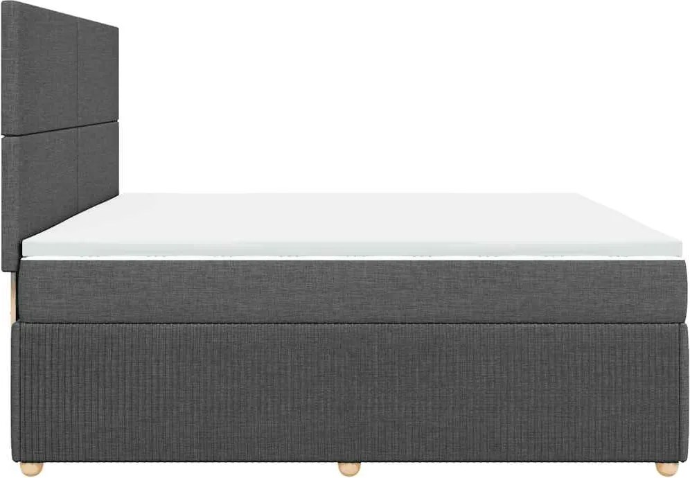 Box spring postel s matrací tmavě šedá 200x200 cm textil 3294457