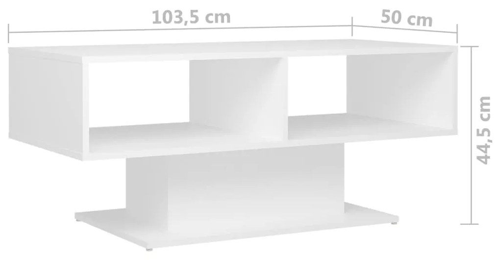 vidaXL Konferenční stolek bílý 103,5 x 50 x 44,5 cm dřevotříska