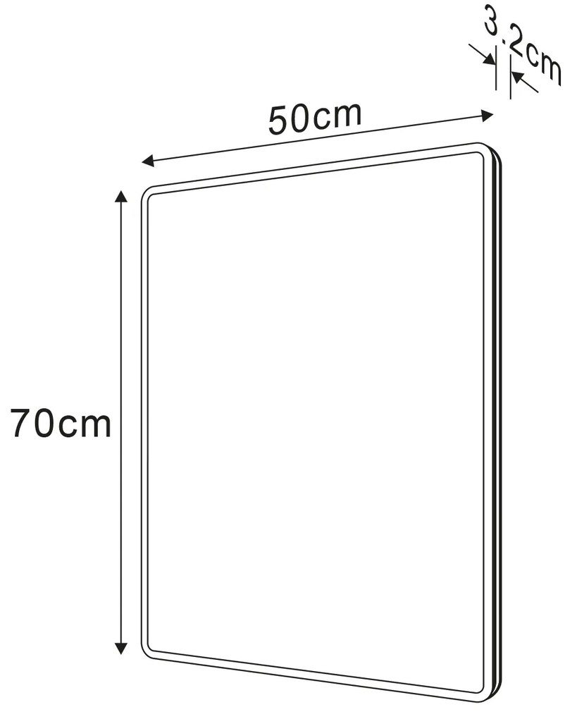 Sapho PIRI zrcadlo s LED osvětlením 50x70cm, PR500