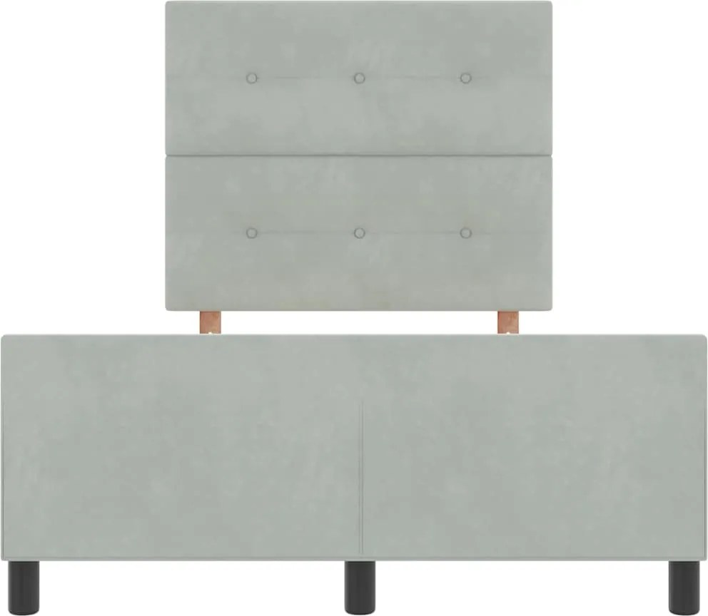 Postel s boxspringem s čelo Světle šedá 120 x 200 cm samet 3344933