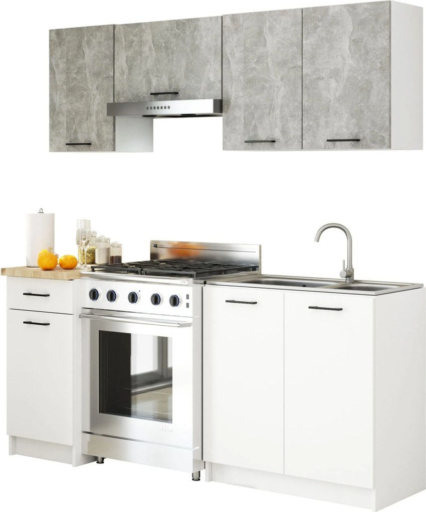 Kuchyňský set Olivia 1.8M beton/bílá