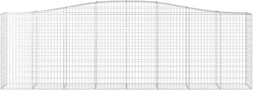 Klenuté gabionové koše 8 ks 400x50x120/140cm pozinkované železo 3145975