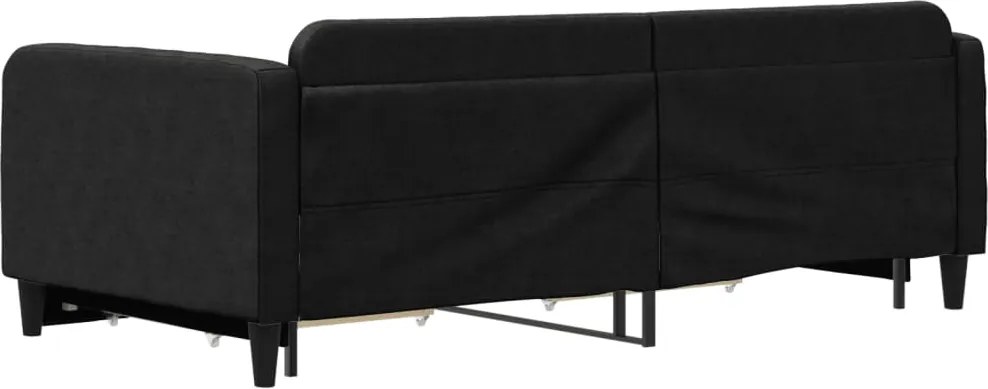 Válenda s přistýlkou a zásuvkami černá 100 x 200 cm textil 3196859