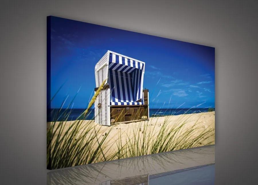 Postershop Obraz na plátně: Lehátko na pláži - 75x100 cm