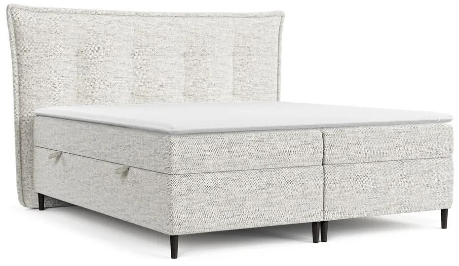 Světle šedá boxspring postel s úložným prostorem 160x200 cm Sinai – Maison de Rêve