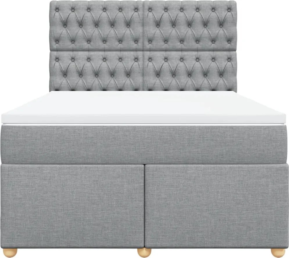 Box spring postel s matrací světle šedá 140 x 200 cm textil 3293610