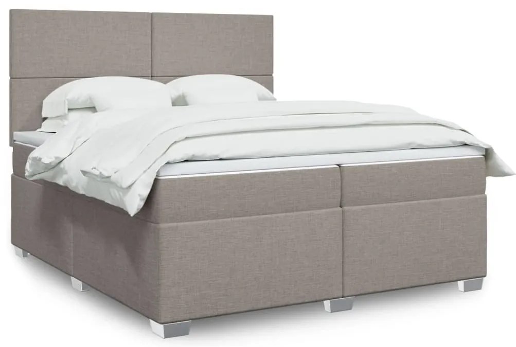 Box spring postel s matrací taupe 200x200 cm textil 3290592