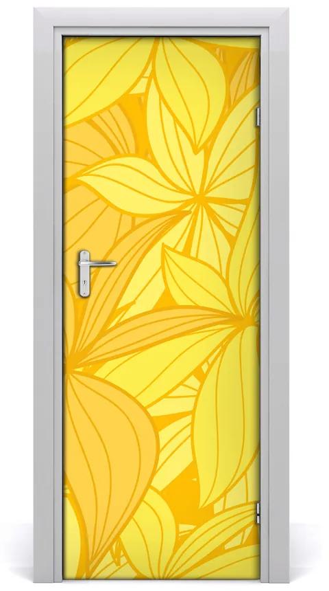 Samolepící fototapeta na dveře žluté květiny 75x205 cm
