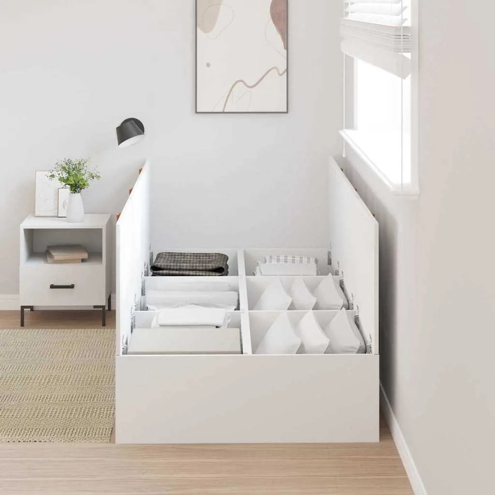 Rám postele s úložným prostorem s úložištěm Bílá 90 x 190 cm 3335405