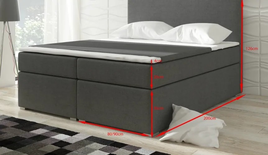 Eltap postel Alice boxspring rozmer: 180 x 200 cm, potahový materiál: standard