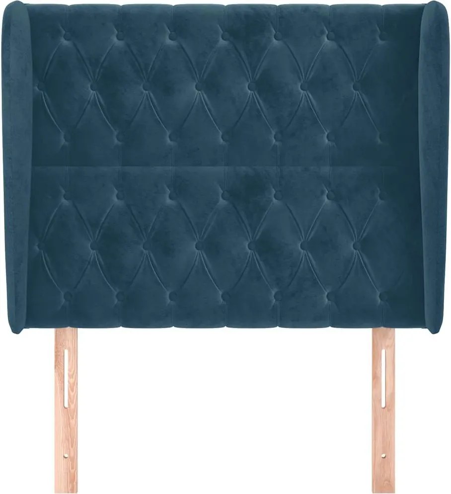 Čelo postele typu ušák tmavě hnědé 103x23x118/128 cm textil 3118338