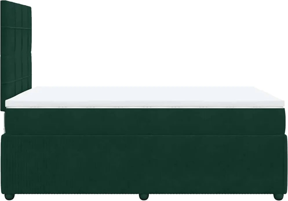 Box spring postel s matrací tmavě zelená 120x190 cm samet 3292289