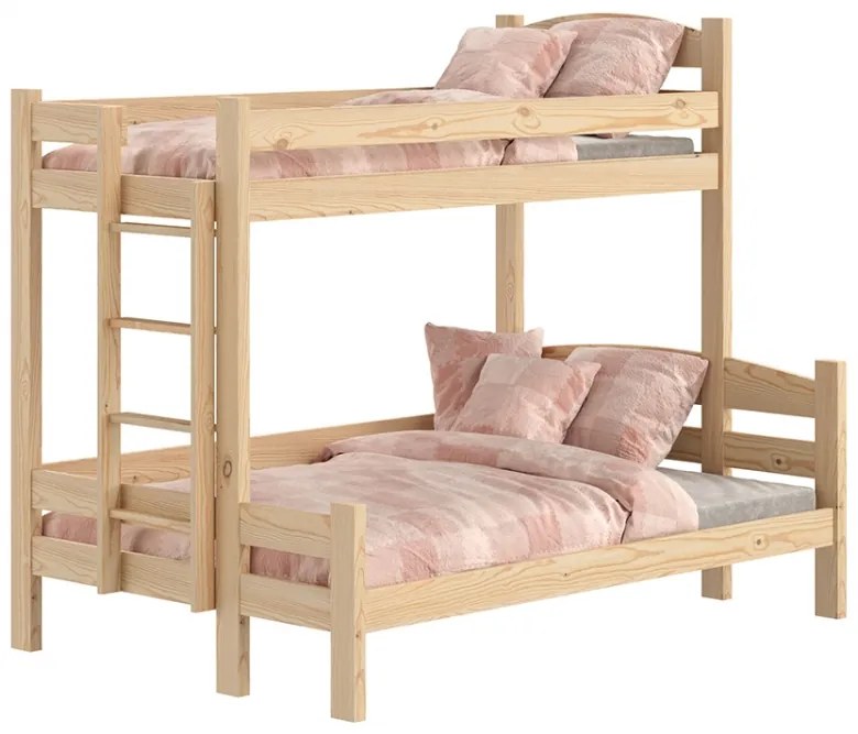 postel patrová s zásuvkami Lovic levá - Borovice, 90x200/120x200