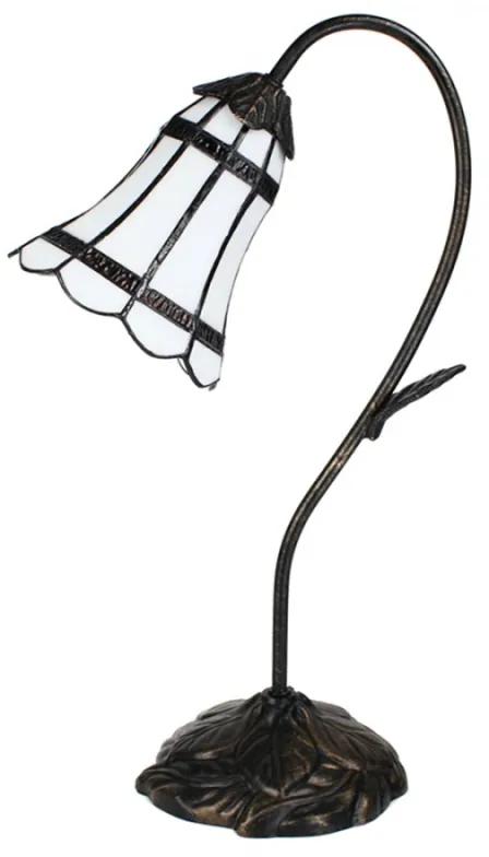 Stolní Tiffany lampa hnědé pruhy BrownLine – 30x17x48 cm