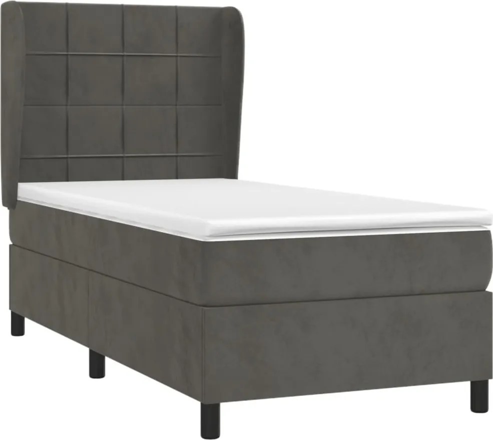 vidaXL Box spring postel s matrací 100x200 cm samet [3129196] Barva: Černá