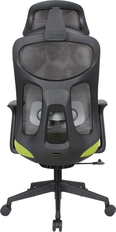 Ergonomická kancelářská židle LERO - černá síťovina / zelená látka / nosnost 150 kg
